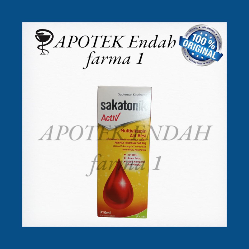Jual SAKATONIK ACTIVE 310ml multivitamin zat besi ( vitamin kurang ...