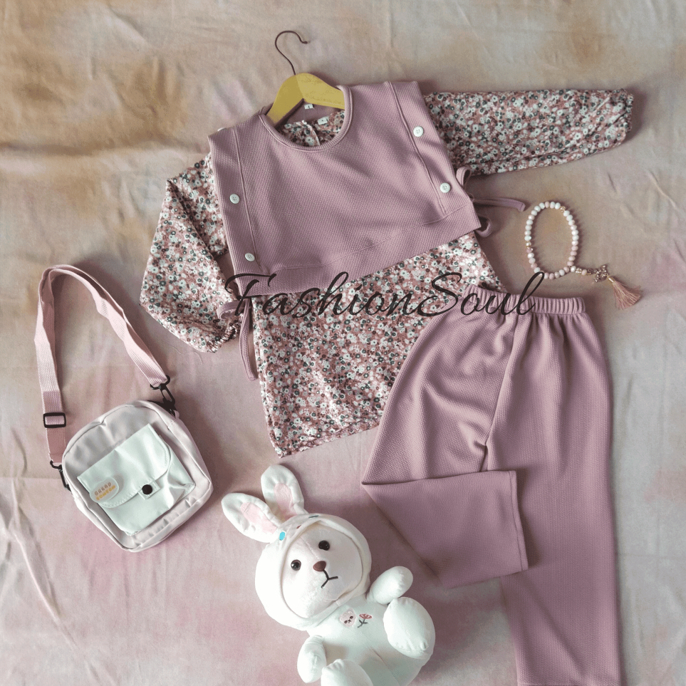 Jual Setelan Anak Perempuan Model Rompi Motif Bunga Lille Blomst Knit ...