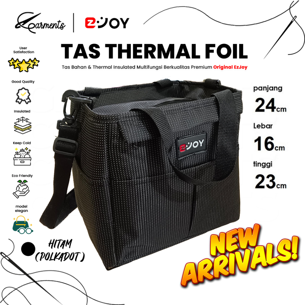Jual Tas Botol Susu Thermal Foil Warna HITAM 24cm x 16cm x 23cm ...