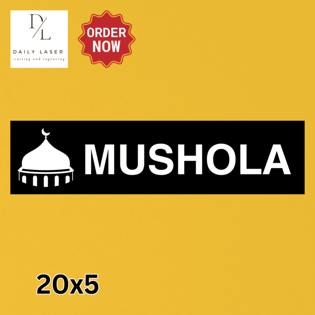 Jual SIGNAGE MUSHOLA 20 x 5 CM SIGNBOARD COSTUM TULISAN/ BISA REQUEST ...