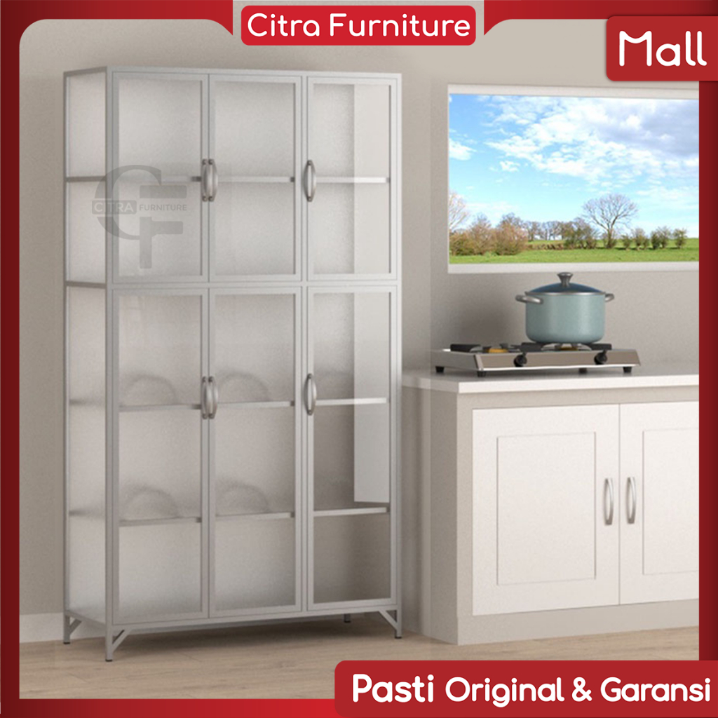 Jual Citra Furniture SHUMO ® Rak Piring 3 pintu kaca | Lemari Sayur ...