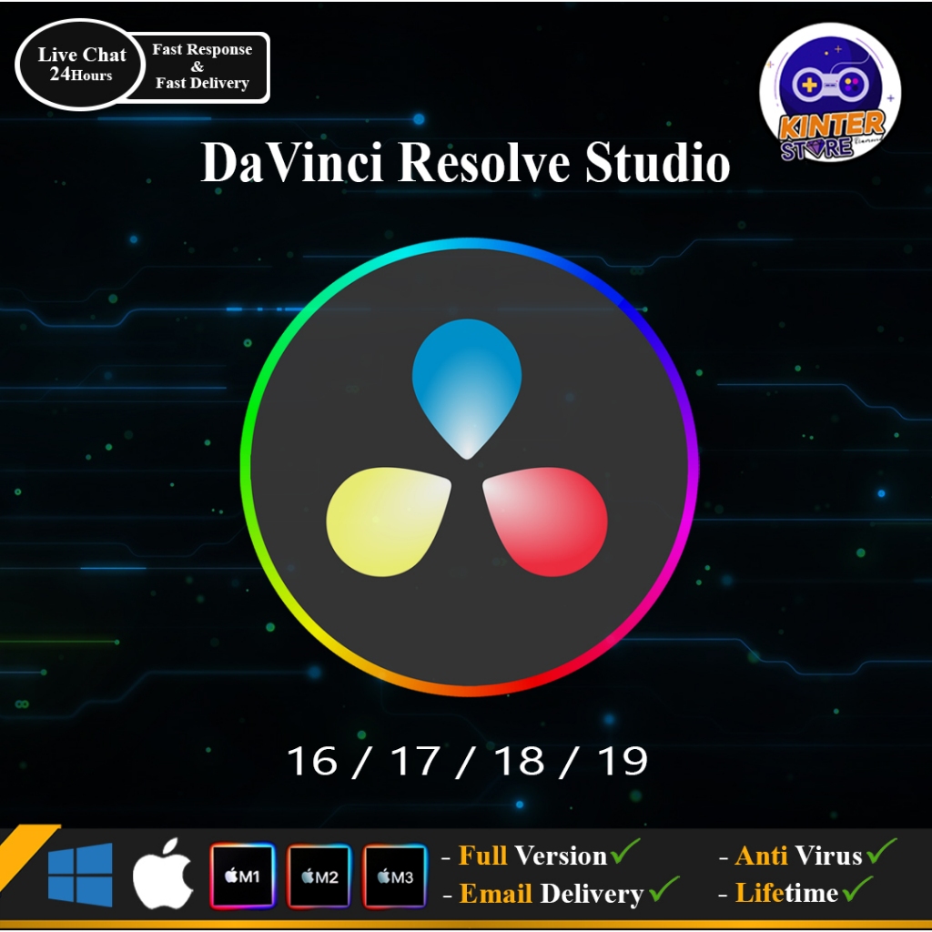 Jual DaVinci Resolve Studio Win / Mac - M1 - M2 - M3 DaVinci Resolve Studio 16 17 18 19 | Shopee ...