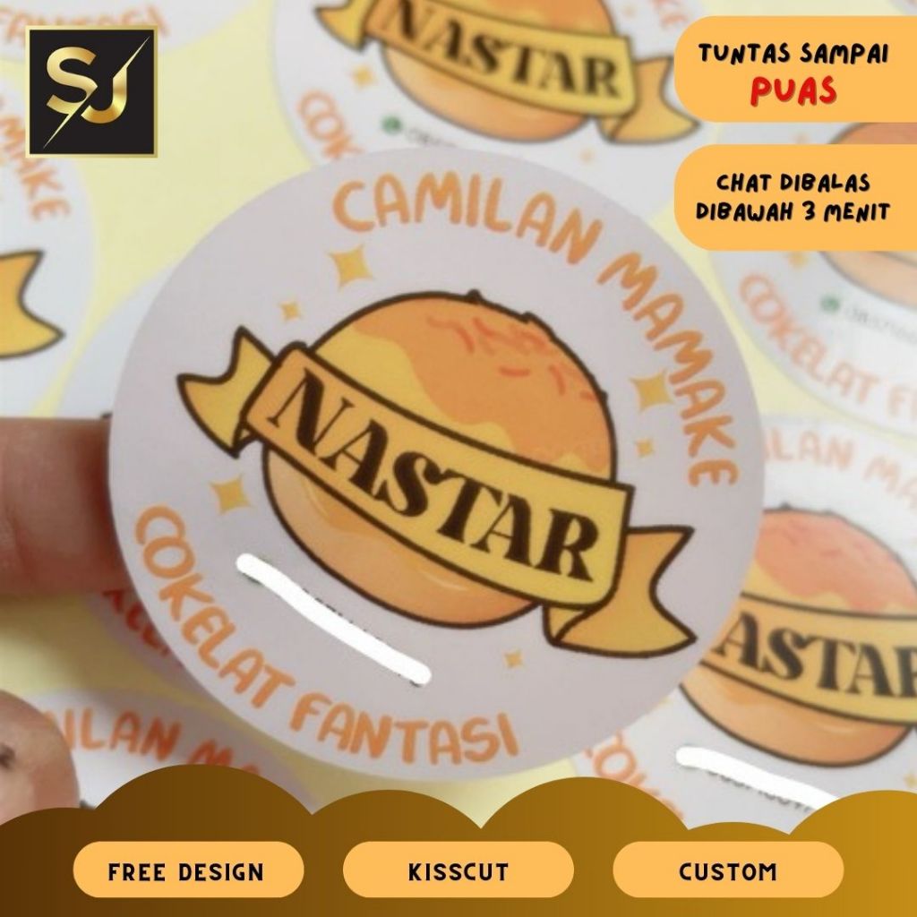 Jual Cetak Stiker Custom Label Makanan Sticker Segel Kemasan Produk Kue ...
