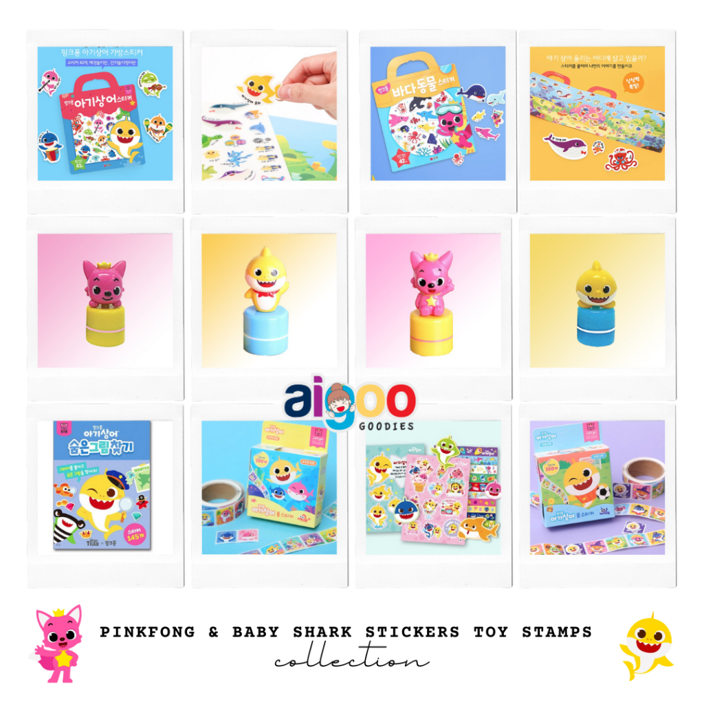 Jual PinkFong Baby Shark Stickers Book / Toy Stamp / Stationery - ORI ...