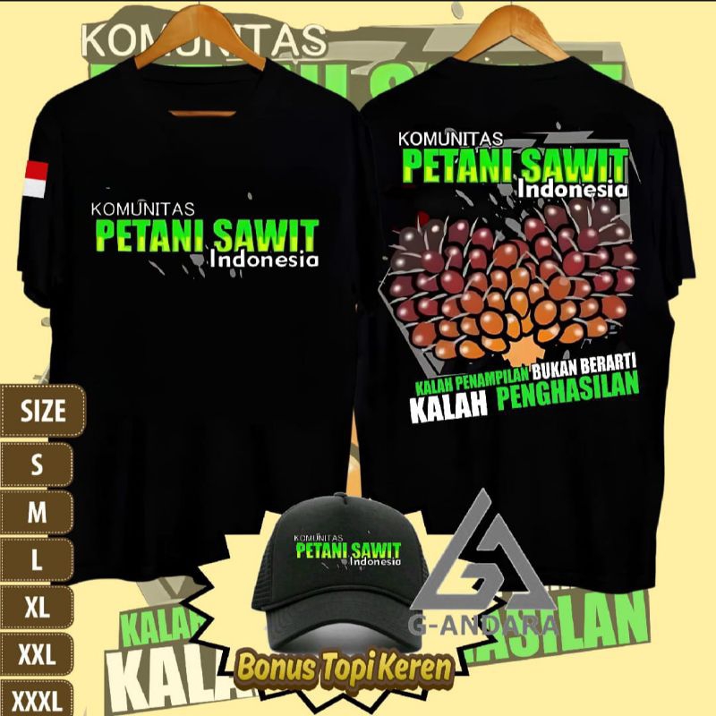 Jual KAOS PETANI SAWIT GAMBAR SAWIT BONUS TOPI CORAK IJO | Shopee Indonesia