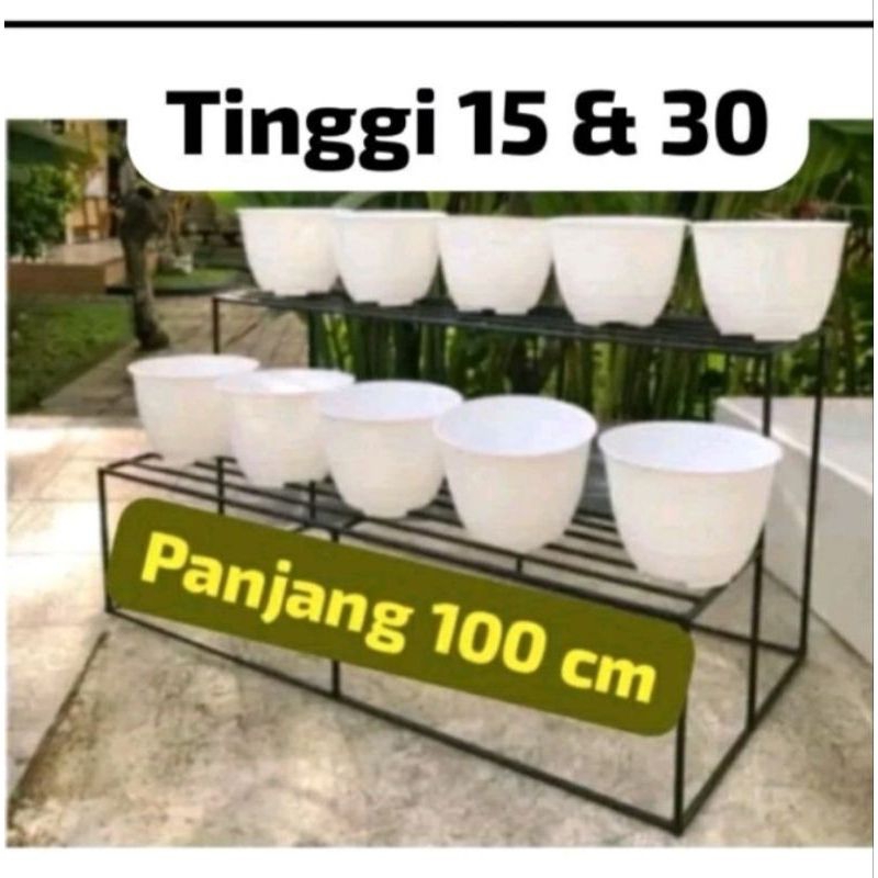 Jual Rak bunga besi susun 2 / Standing pot bunga murah | Shopee Indonesia