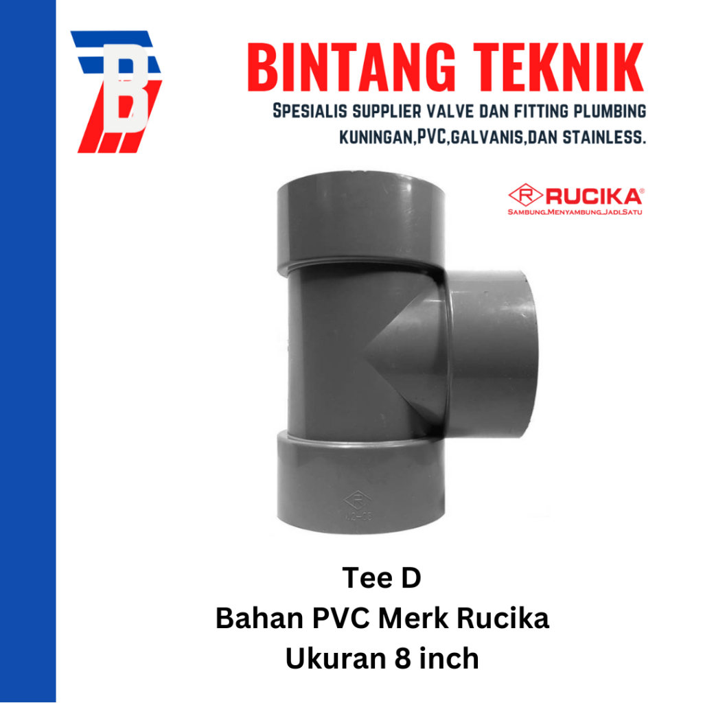 Jual Tee 8" inch PVC Rucika D (Tipis) | Shopee Indonesia