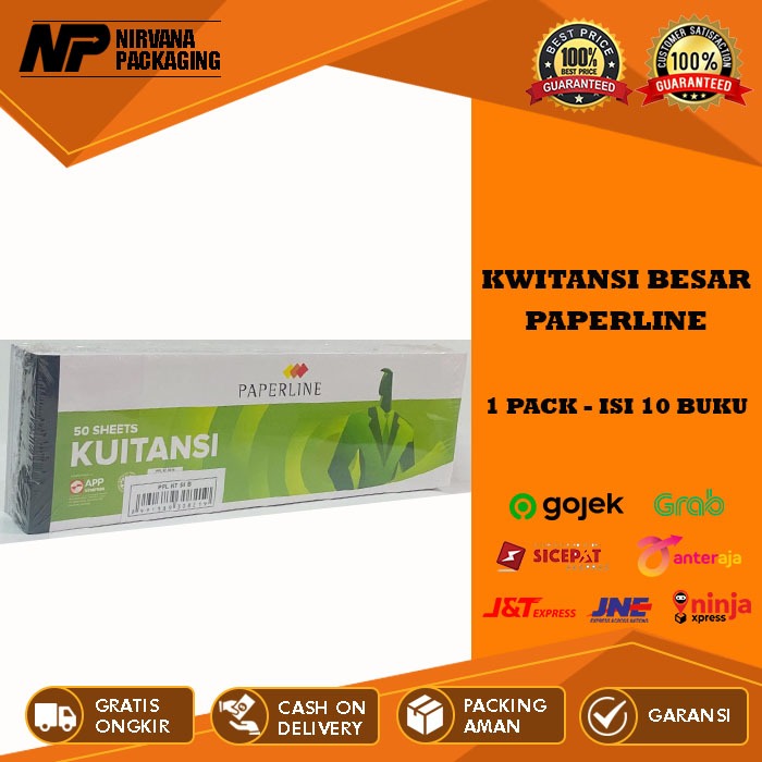 Jual BUKU KWITANSI KUITANSI BESAR PAPERLINE – 1 PACK ISI 10 BUKU ...