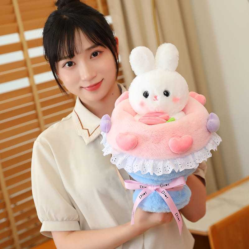 Jual Boneka Bunny Kelinci Bouquet Bunga Kuromi Cinnamorol Kawai Doll ...
