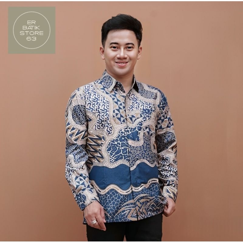 Jual BATIK MODERN PRIA DEWASA LENGAN PANJANG | Shopee Indonesia