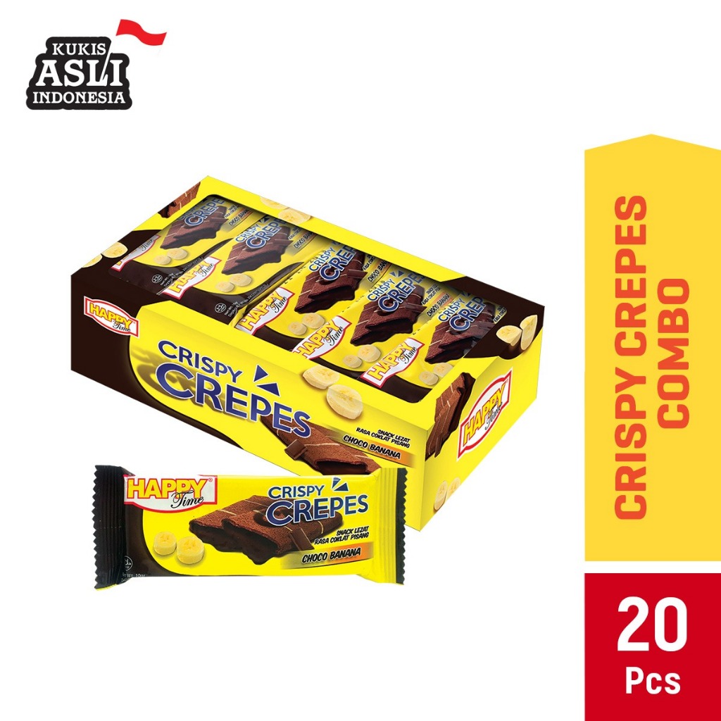 Jual Happy Time Crispy Crepes Snack Choco Banana Isi 20 x 10gr | Shopee ...