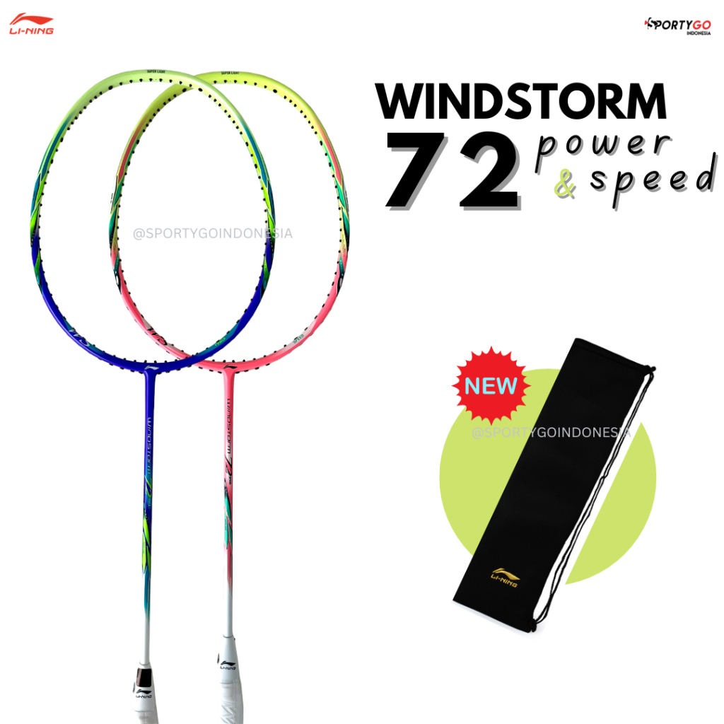 Jual Raket Badminton Li-Ning Windstorm 72 Power / Speed Original ...