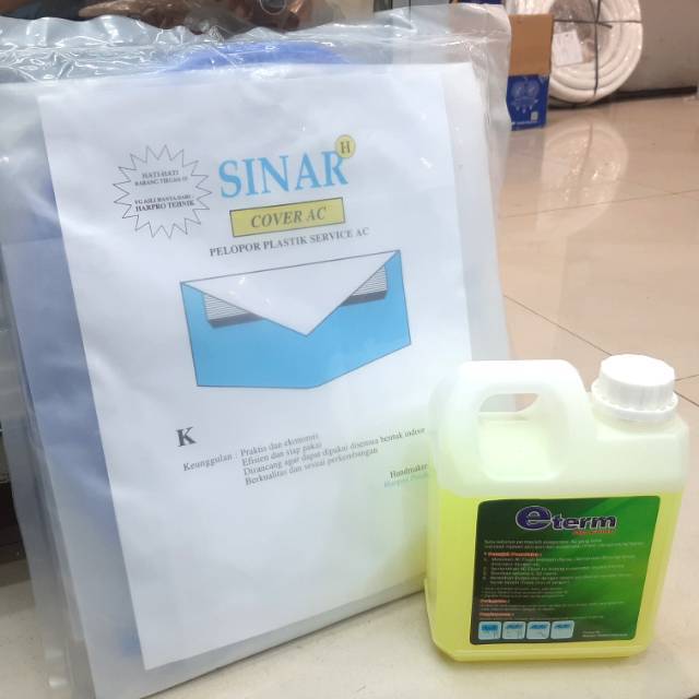 Jual PAKET CUCI AC plastik dan cairan pembersih evap ac flush 1PK ...