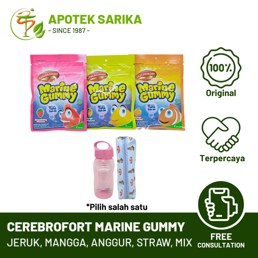 Jual Cerebrofort Marine Gummy Sak Rasa Jeruk, Mangga, Anggur ...