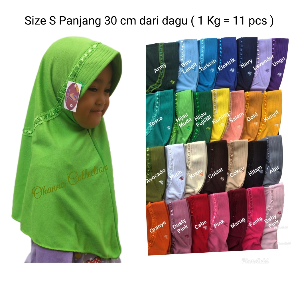 Jual Jilbab Anak Kerudung Anak Hijab Anak Sekolah PAUD-TK size S bukan Rabbani | Shopee Indonesia