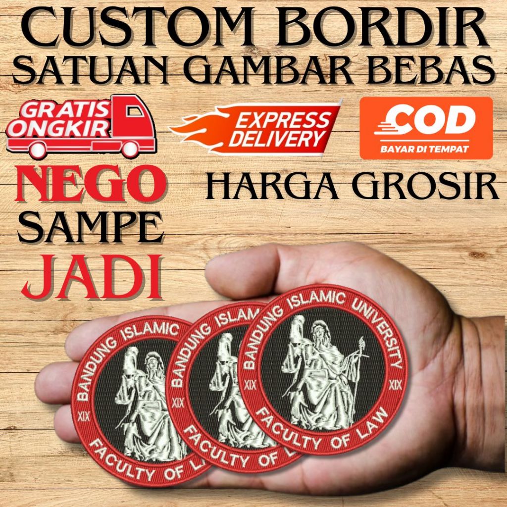 Jual BORDIR CUSTOM PATCH EMBLEM BADDGE SATUAN GAMBAR BEBAS HARGA MURAH ...