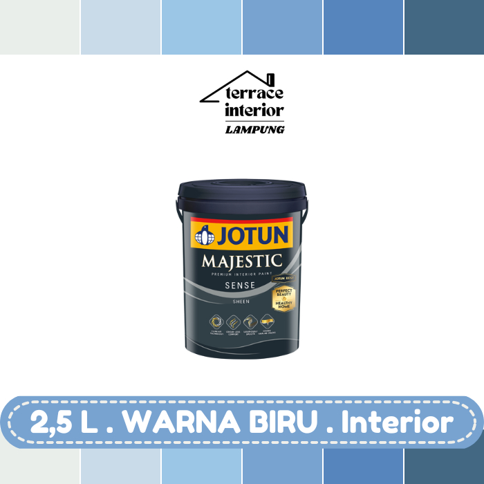 Jual Cat Tembok Majestic Sense Interior Jotun warna Biru 2.5 L | Shopee ...