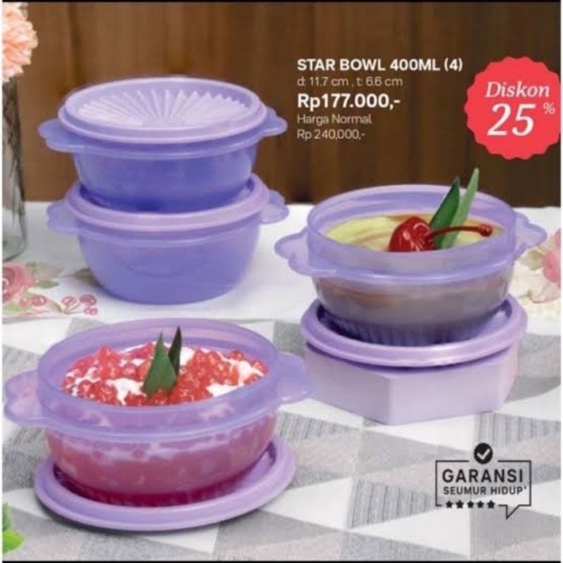 Jual Tupperware Star bow 400 ml 2 pcs | Shopee Indonesia