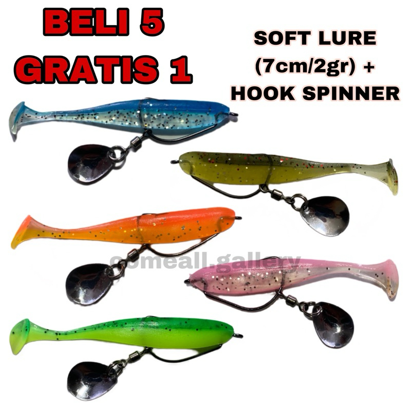 Jual SOFT LURE 7cm/2gr Umpan Pancing + Hook Spinner | Shopee Indonesia