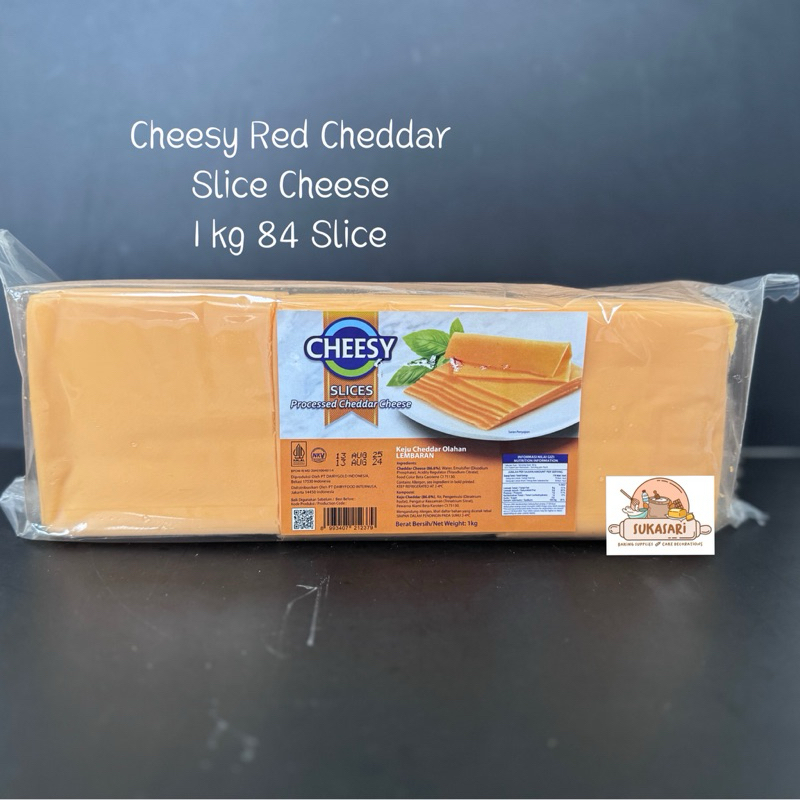Jual Cheesy Red Cheddar Slice 1kg Keju Burger Melted leleh | Shopee ...