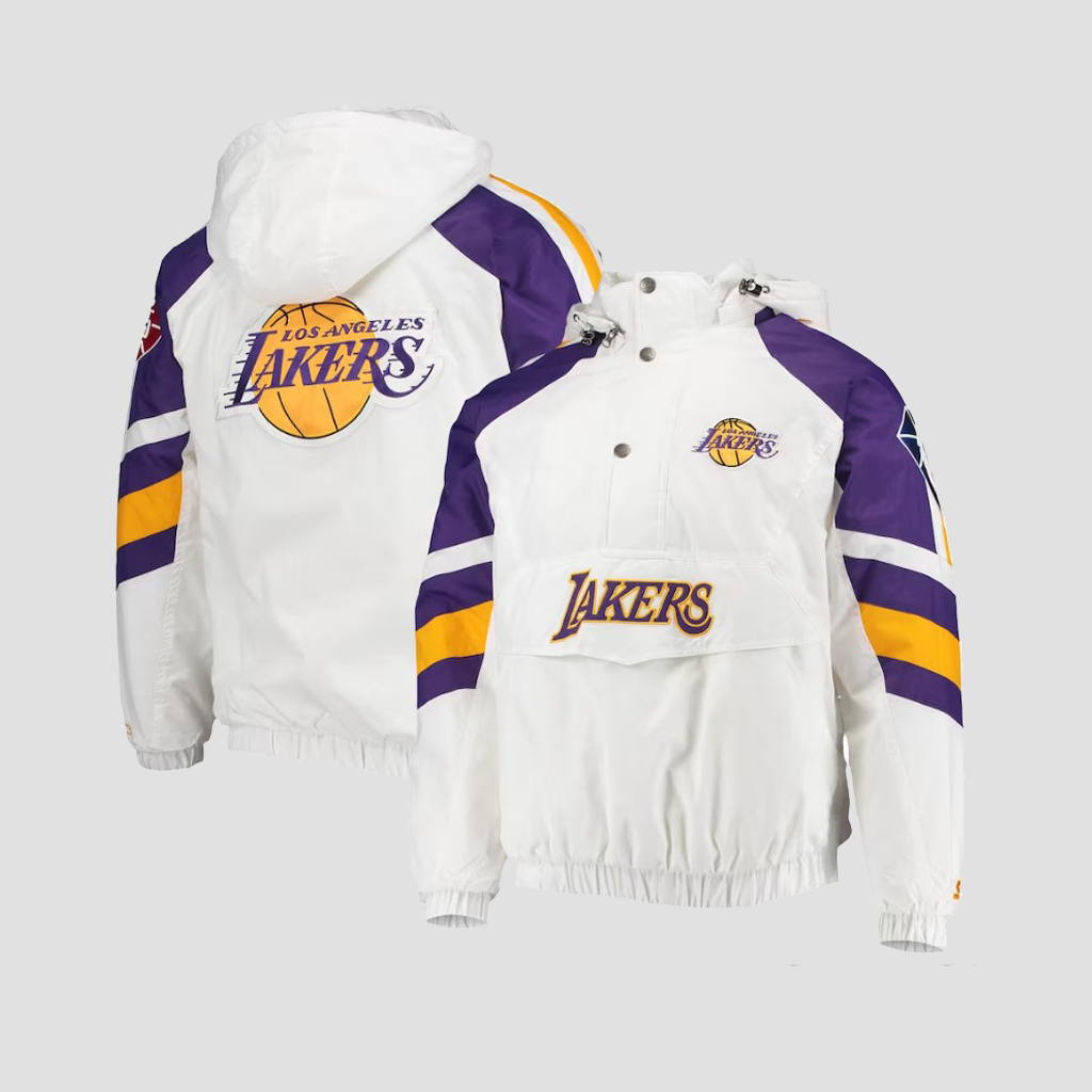 Jual Jaket Basket Cagoule Anorak Lakers Kantong Doraemon Full Bordir ...