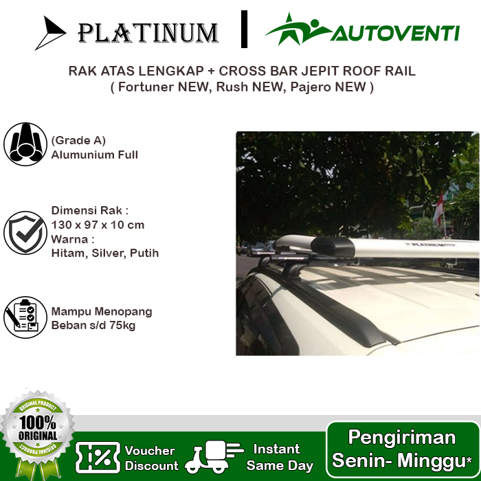 Jual Roof Rack Rush 2018 (Paket Rak + kaki Platinum Rush 2018) | Shopee ...