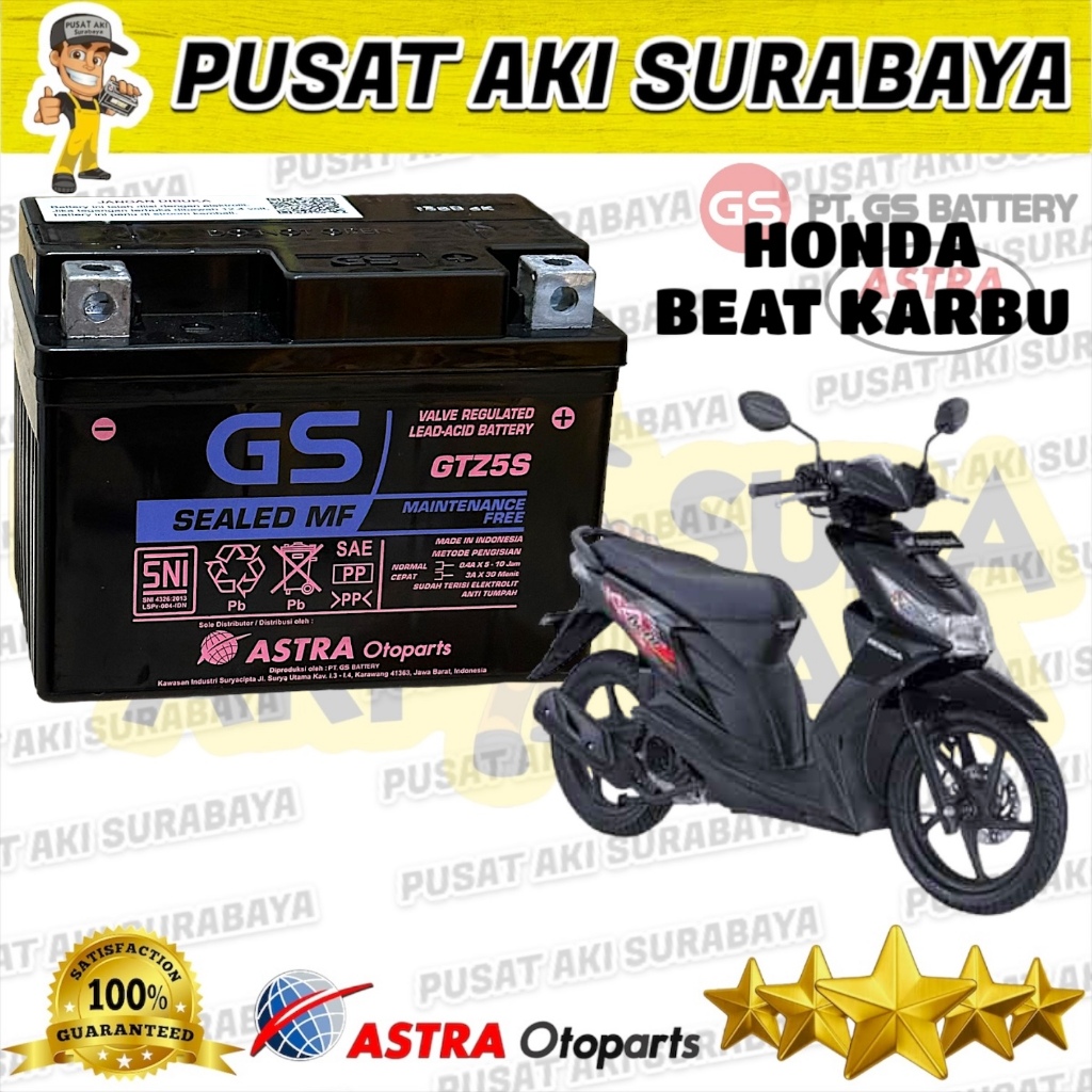 Jual ORIGINAL ACCU KERING GS ASTRA GTZ5S HONDA BEAT OLD DAN NEW 12 VOLT ...