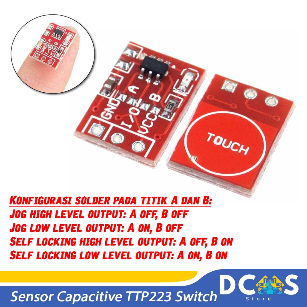 Jual Saklar Sentuh Touch Sensor Capacitive TTP223 Switch Arduino 1 ...