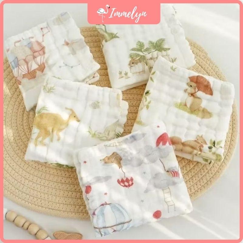 Jual Immelyn Kain Waslap Bayi 6 Lapis 25x25cm | Shopee Indonesia