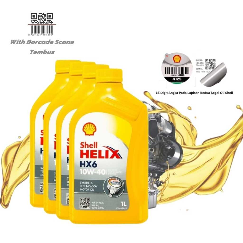 Jual SHELL Helix HX6 HX-6 10W-40 10W40 Liter Original 100% | Shopee ...