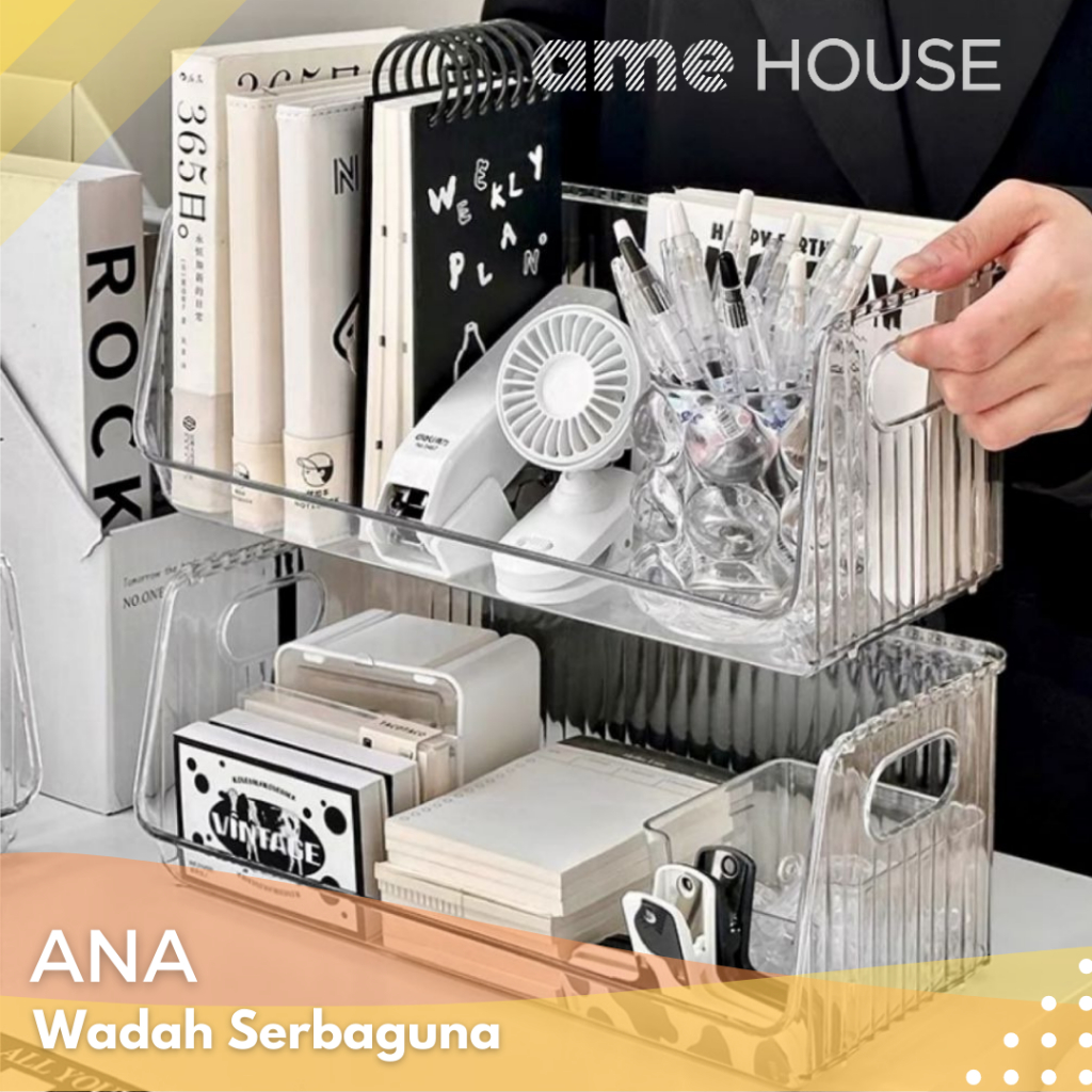 Jual |AME| ANA Storage Buku Stackable Penyimpanan Majalah Transparan ...