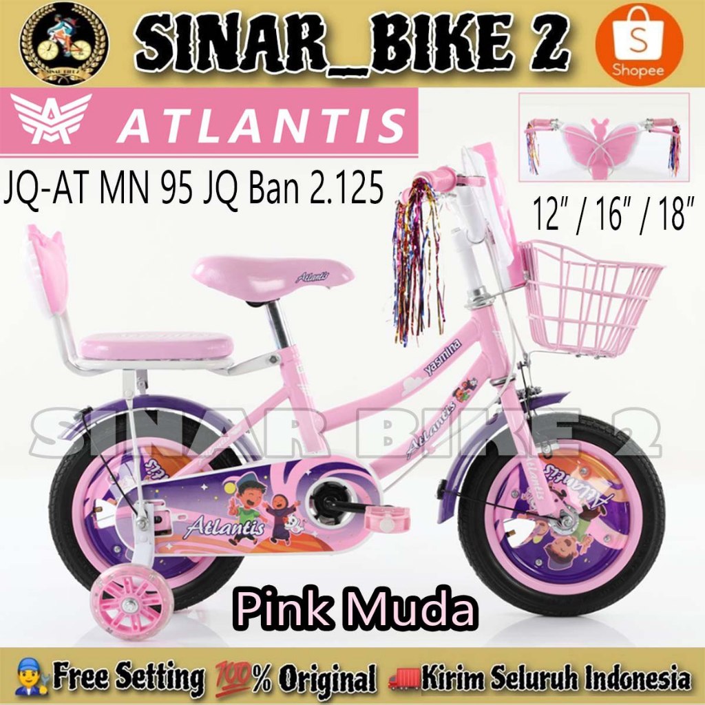 Jual Sepeda Anak Perempuan ATLANTIS YASMINA Ukuran 12 16 18 Inch ...
