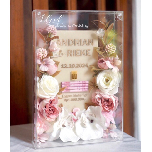 Jual Frame Mahar Akrilik Mahar Rustic Bingkai Mahar Pernikahan Mahar ...