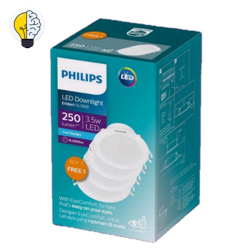 Jual Lampu Downlight Eridani multipack 3,5 WAT DL190B Putih 6500k ...