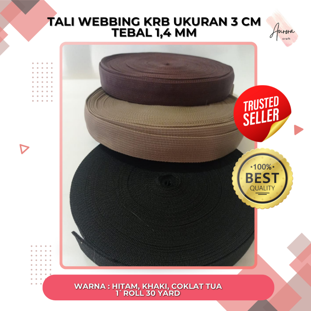Jual Tali Webbing Bisban Tas KRB Lebar 3 cm Tali Tas | Shopee Indonesia