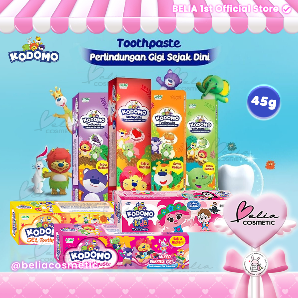 Jual BELIA KODOMO Pasta Gigi Anak 45g | Toothpaste Orange | Strawberry | Grape | Mixed Berries ...