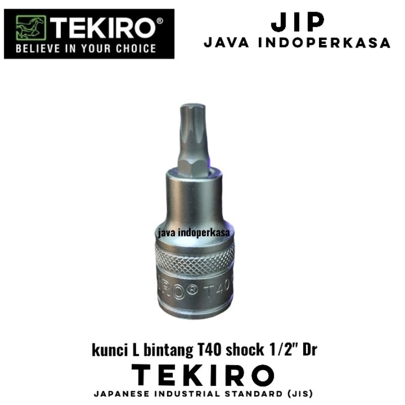 Jual TEKIRO star bit T40 kunci shock L bintang 1/2" Dr bisa buat buka cakram motor honda ...