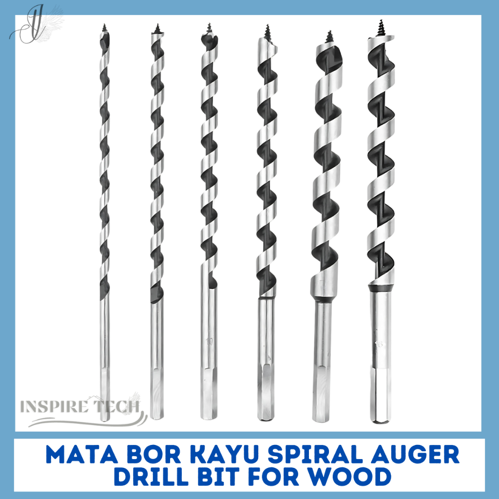 Jual MATA BOR PELUBANG KAYU BENTUK SPIRAL AUGER DRILL BIT FOR WOOD 6 ...