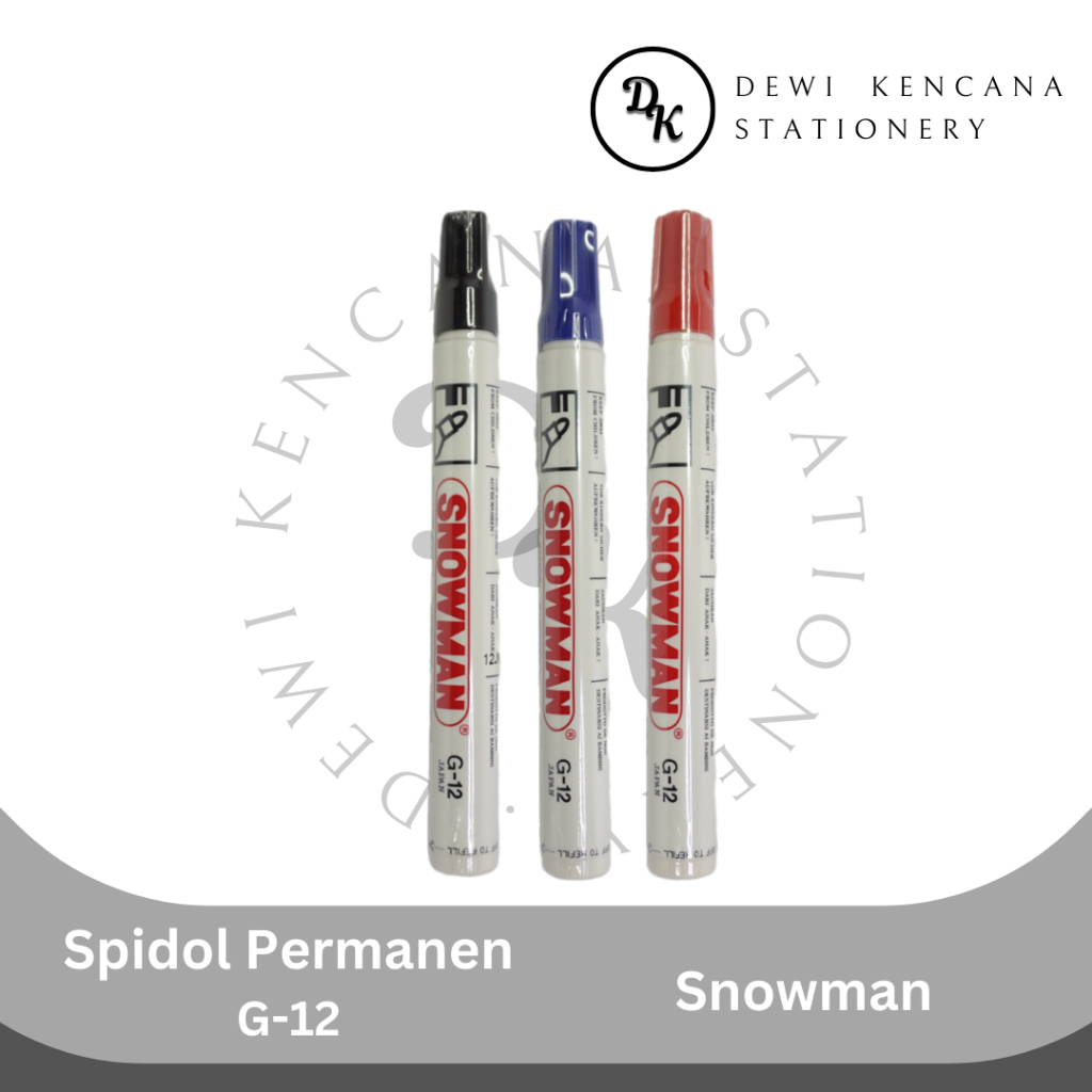 Jual Spidol Permanen SNOWMAN Permanent Marker G-12 | Shopee Indonesia