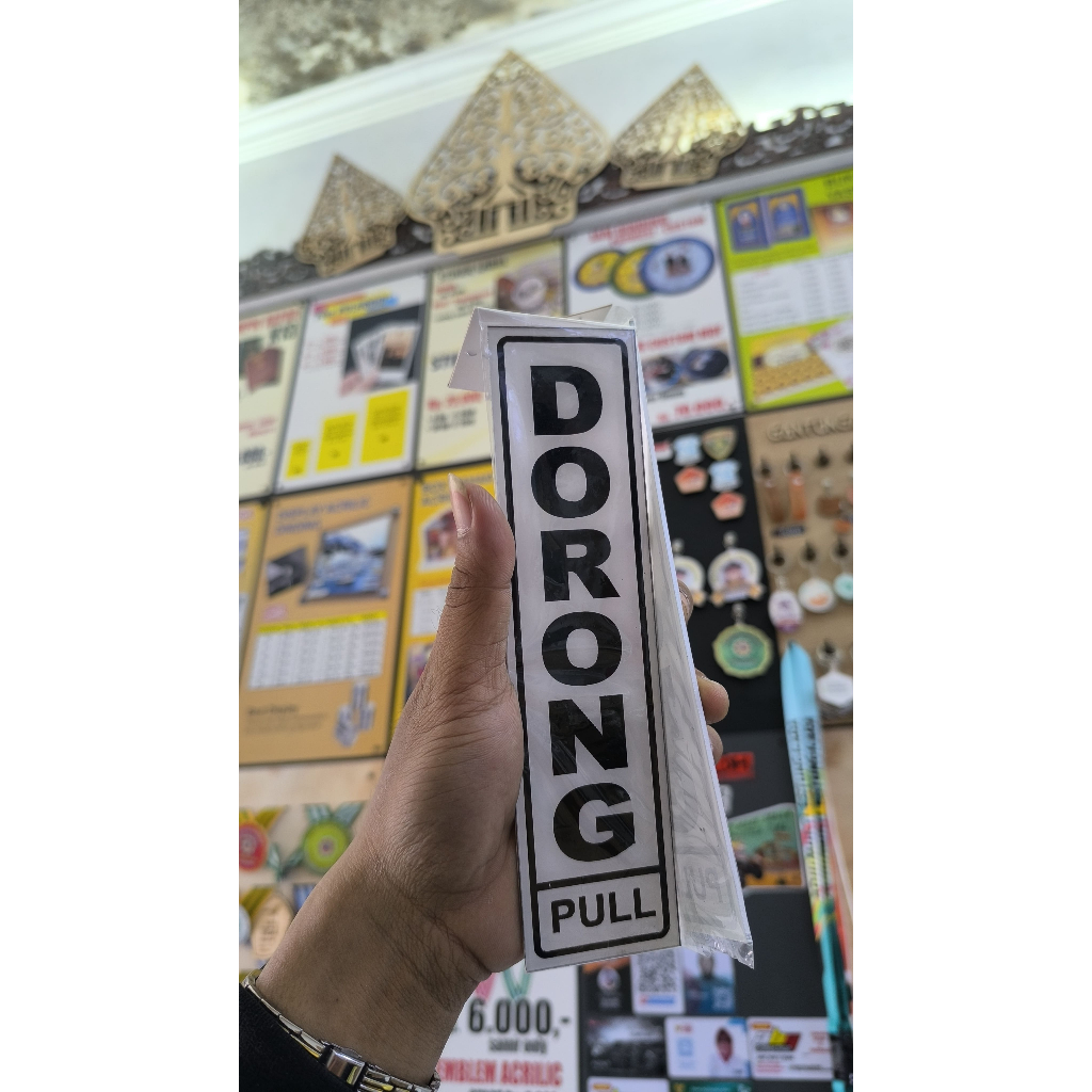 Jual RAMBU RAMBU / SIGN DORONG PULL 5 X 20 CM | Shopee Indonesia