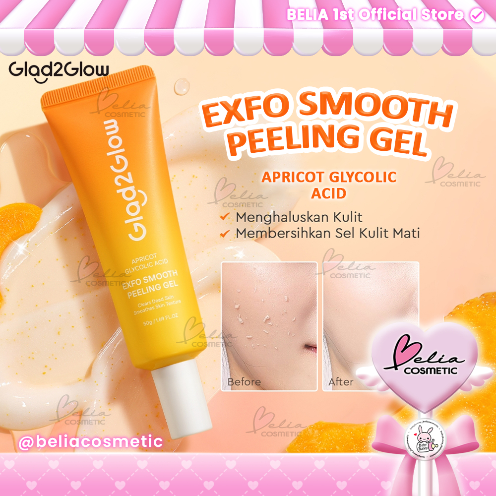 Jual BELIA GLAD2GLOW Exfo Smooth Peeling Gel Apricot Glycolic Acid ...