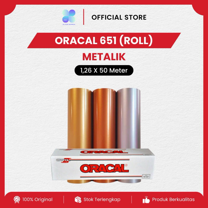 Jual Oracal 651 Metalik Roll 50 Meter Glossy Matte Stiker Vinyl Silver ...