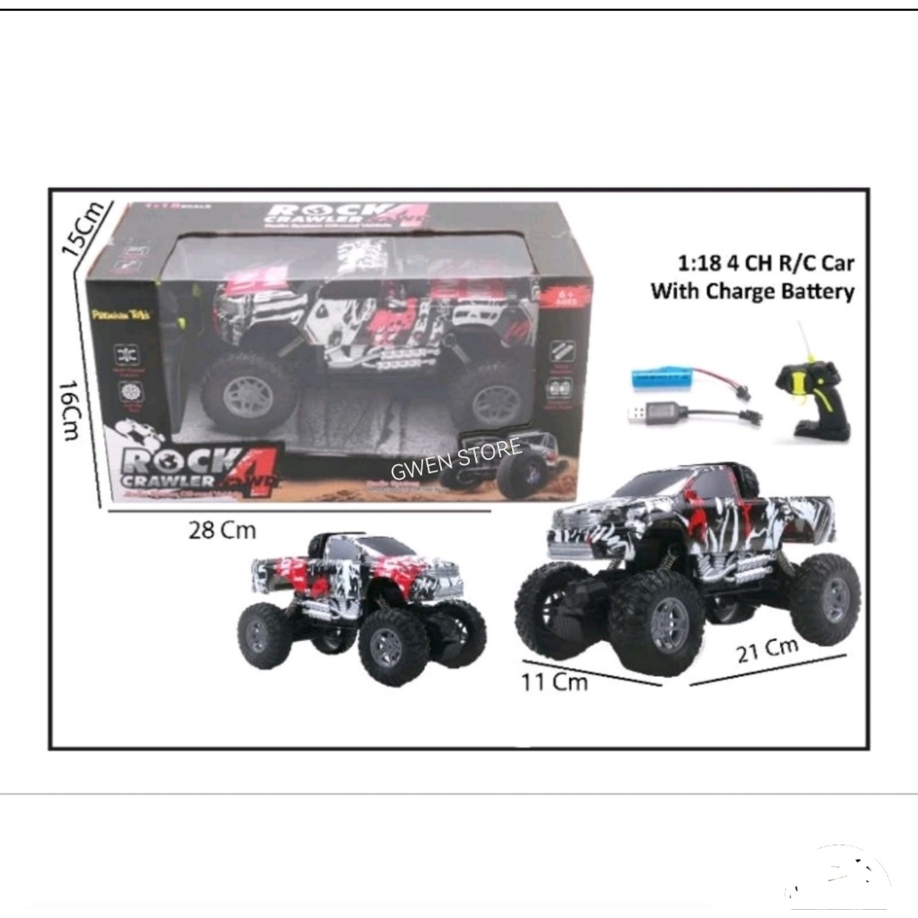 Jual MAINAN MOBIL REMOTE CONTROL JEEP ROCK CRAWLER 1:18 KTK / RC MOBIL ...
