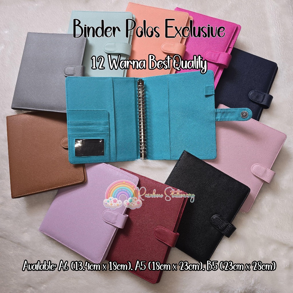 Jual Binder Polos Exclusive Kulit Sintetis Pastel Ukuran A6/6holes, A5 ...
