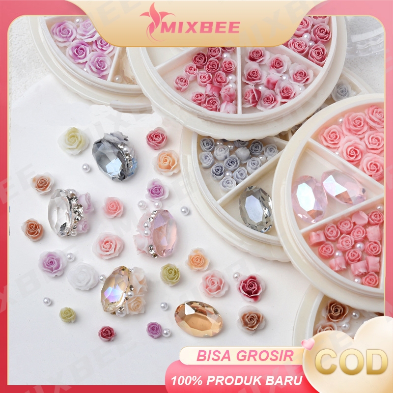 Jual Set Resin Bunga Mawar/Aksesoris Kuku Mawar Resin Kuku Rose Nail ...
