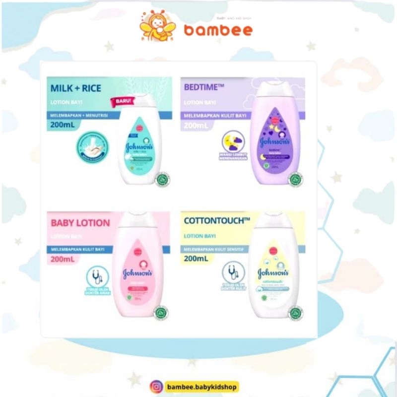 Jual Johnson's Baby Lotion 100ml / 200ml / Reguler / Milk & Rice ...