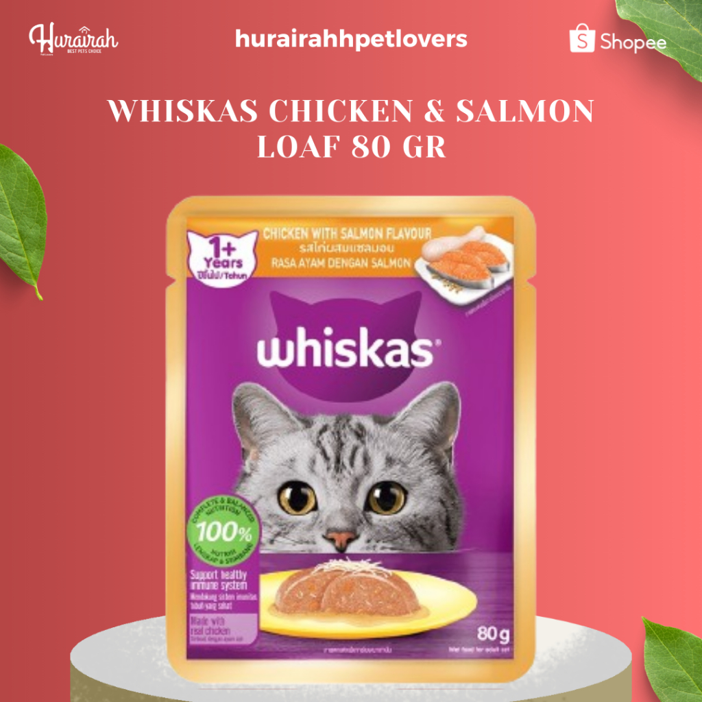 Jual WHISKAS CHICKEN & SALMON LOAF 80 GR | Shopee Indonesia