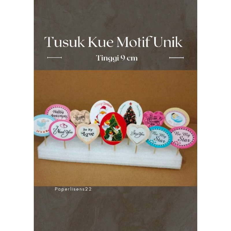 Jual (25pcs) Tusuk Roti Motif / Topper Karakter / Tusukan Kue Ultah ...
