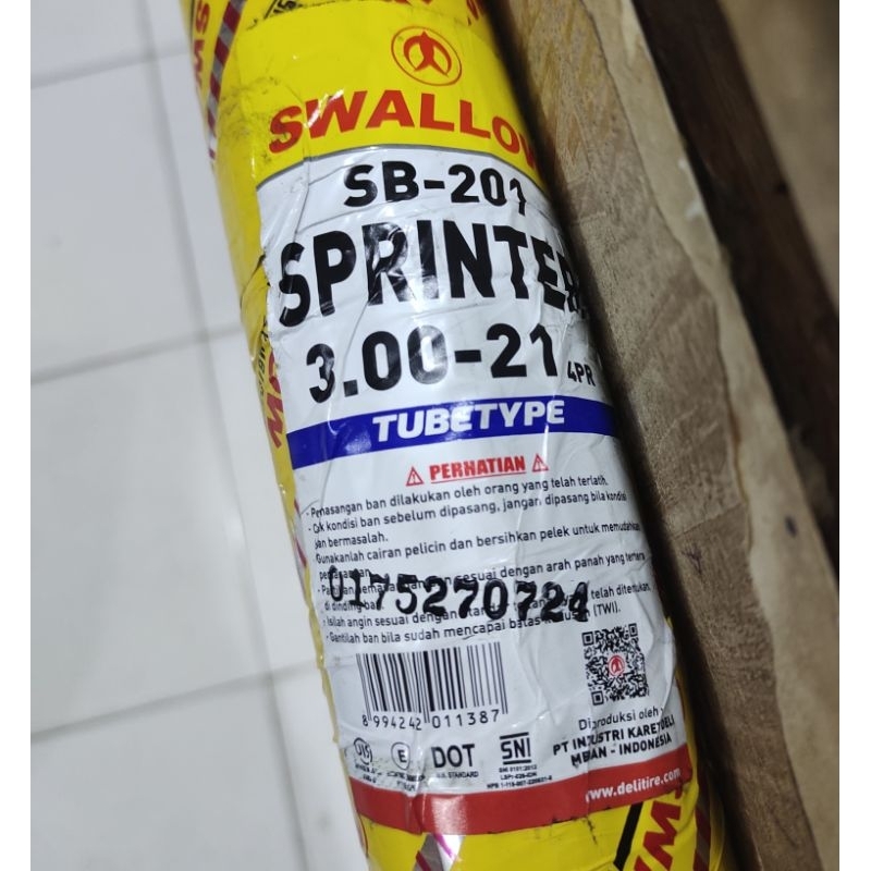Jual Ban Swallow 300 - 21 Sprinter S 201 S201 Tubetype Ban Ring 21 | Shopee Indonesia
