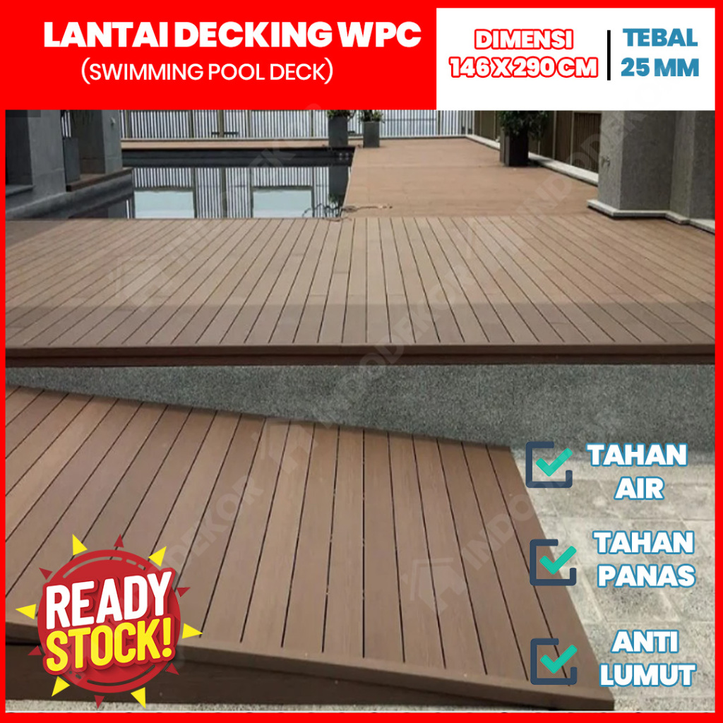 Jual Lantai Decking WPC Outdoor Motif Kayu / Lantai Kolam Renang [KHUSUS BANDUNG] | Shopee Indonesia